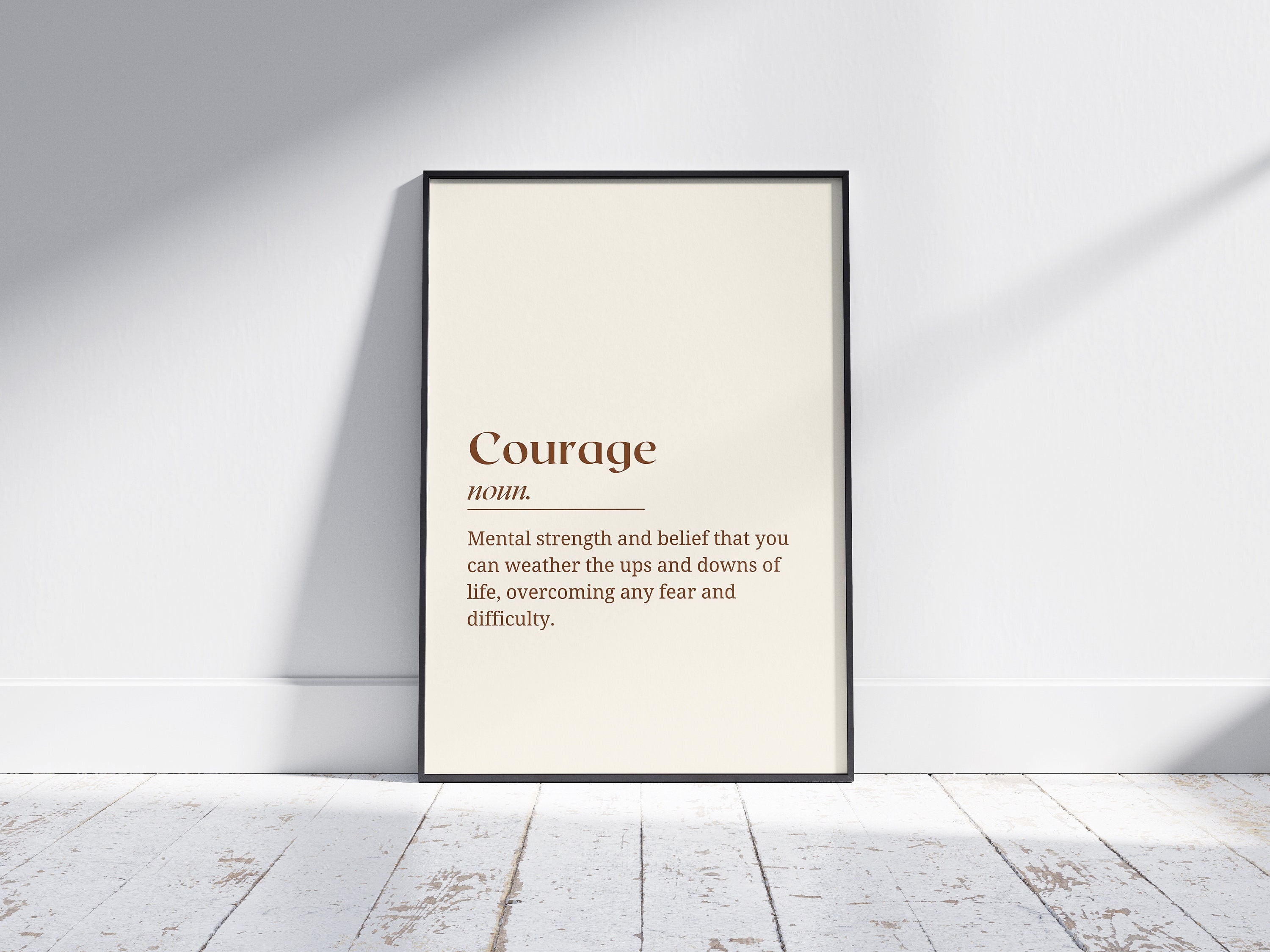 Courage Definition Print beige Printable Wall Art - Etsy