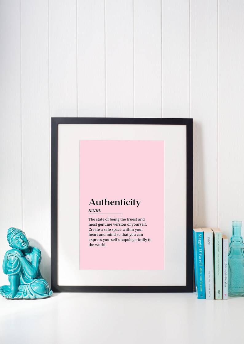 Authenticity Definition Print pink Printable Wall Art Instant Digital ...