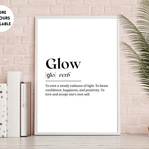 Glow Definition Print Self Love, Self Care, Confidence, Motivational ...