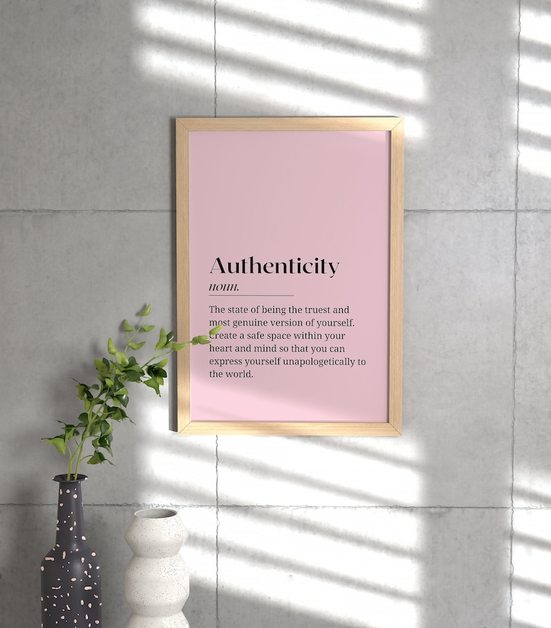 Authenticity Definition Print pink Printable Wall Art Instant Digital ...