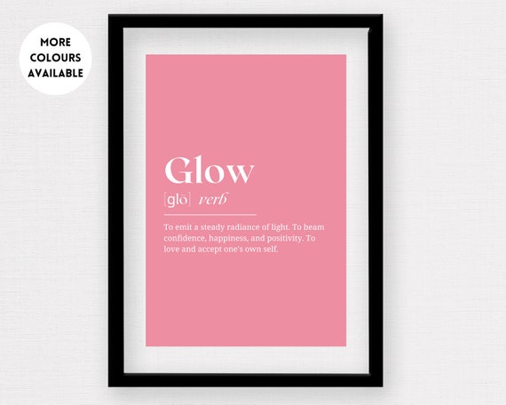 Glow Definition Print Rose Pink Self Love Confidence | Etsy