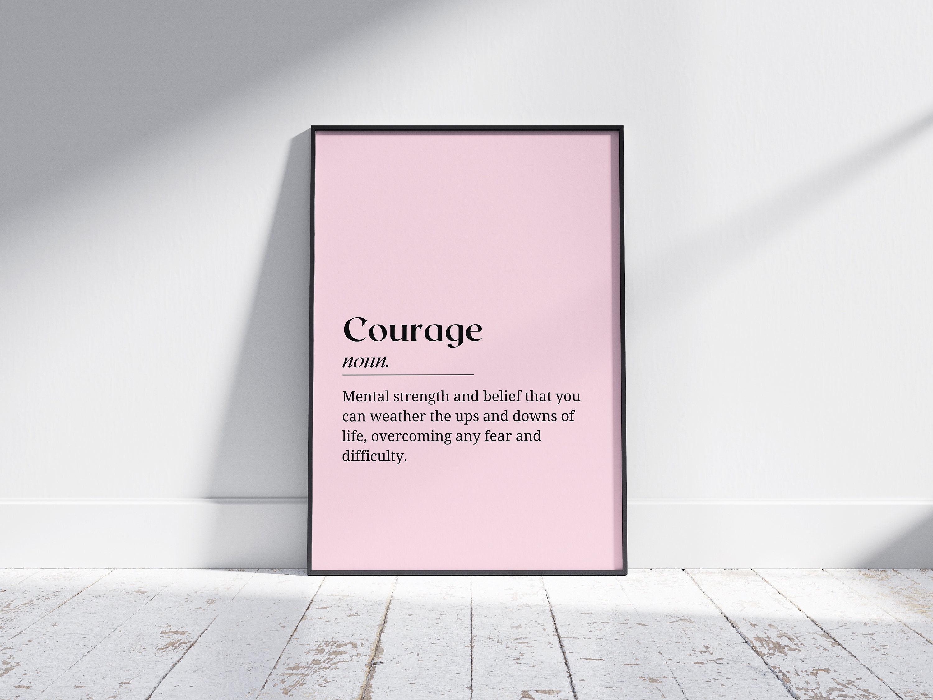 Courage Definition Print pink Printable Wall Art Instant - Etsy