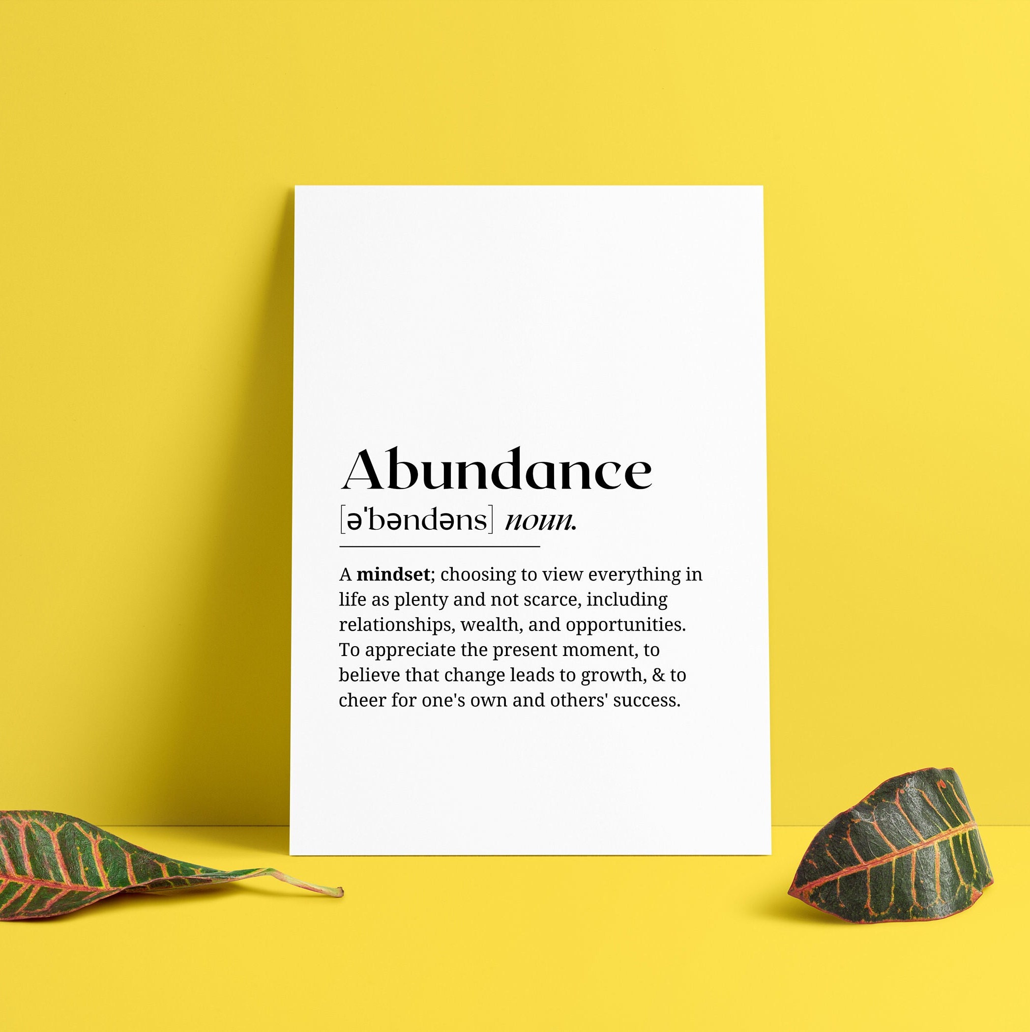 Abundance Mindset Definition Print Spirituality Wall Art - Etsy