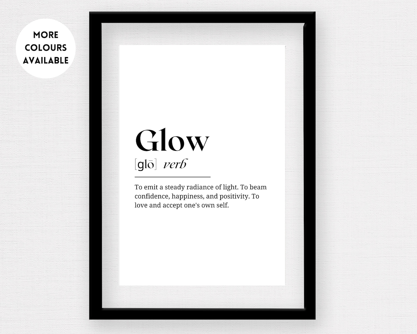 Glow Definition Print Self Love Self Care Confidence - Etsy UK
