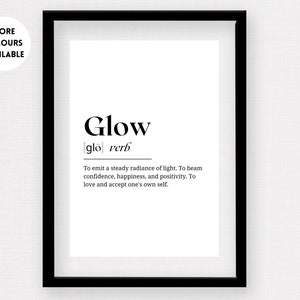Glow Definition Print Self Love, Self Care, Confidence, Motivational ...