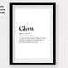 Glow Definition Print Self Love, Self Care, Confidence, Motivational ...