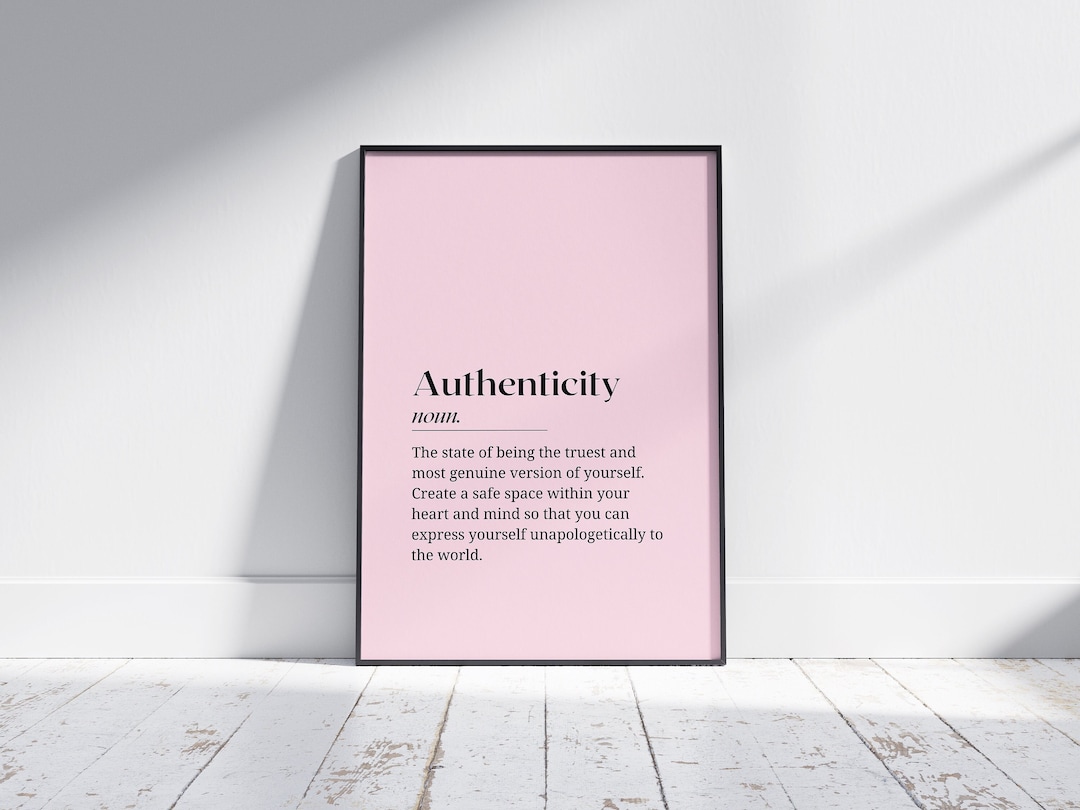 Authenticity Definition Print pink Printable Wall Art Instant Digital ...