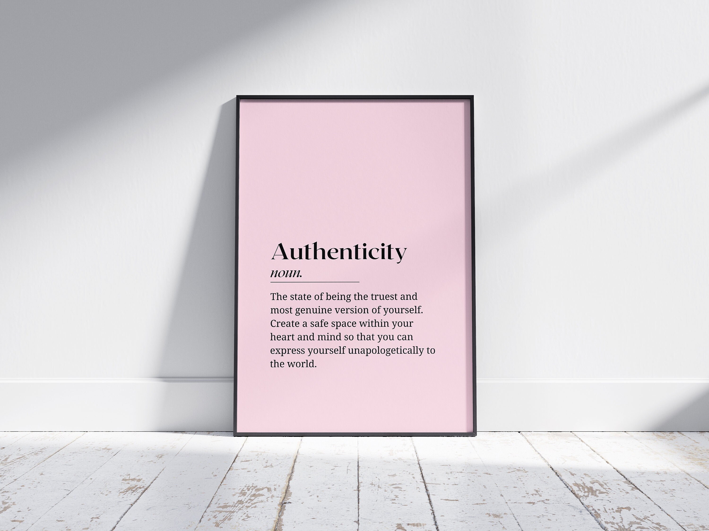 Authenticity Definition Print pink Printable Wall Art Instant Digital ...