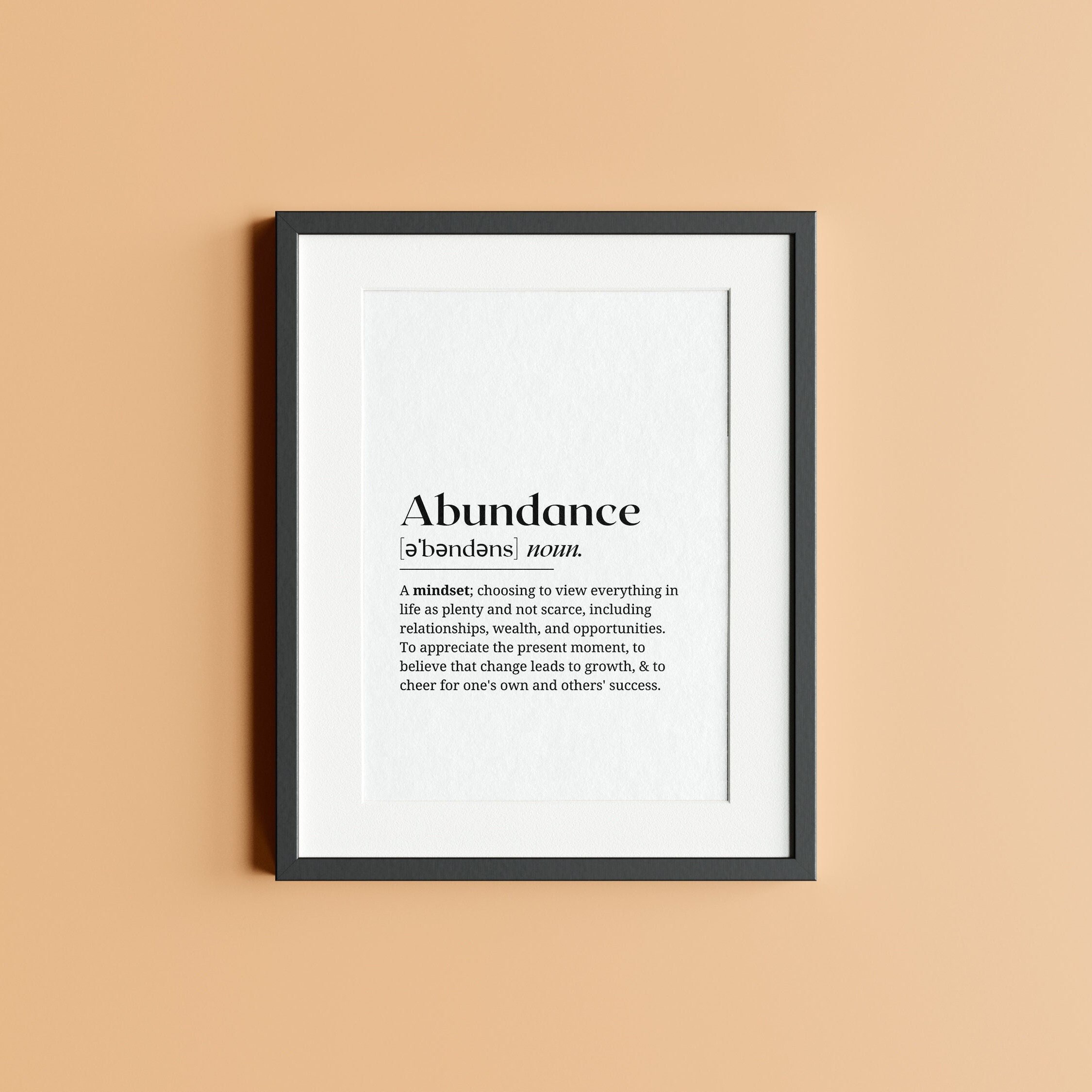 Abundance Mindset Definition Print Spirituality Wall Art - Etsy
