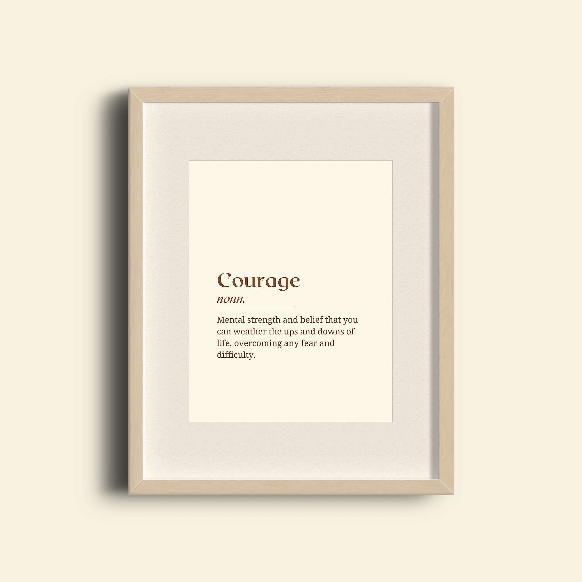 Courage Definition Print beige Printable Wall Art - Etsy
