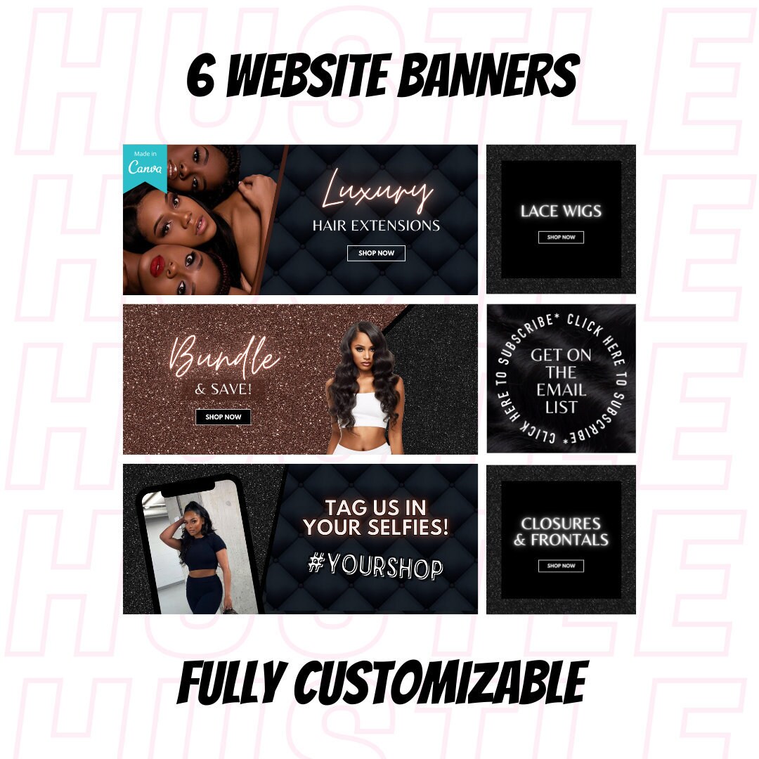 DIY Boutique Banner Set, DIY Shopify Web Banners, DIY Wix Website ...