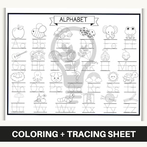 Alphabet Printable, Alphabet Chart, Beginning Sounds, Alphabet Coloring ...