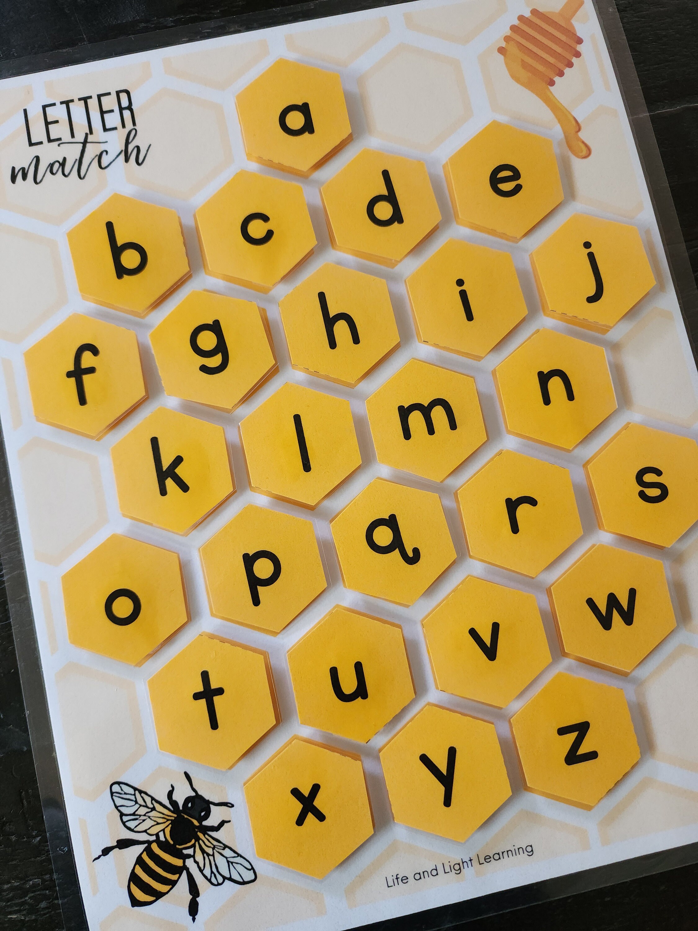 Alphabet Matching, Uppercase & Lowercase, Letter Match Printable, Bee ...