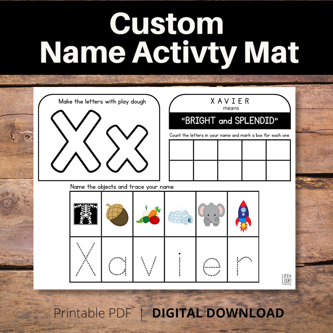Custom Name Tracing Mat, Name Activity Mat, Homeschool Name Learning ...