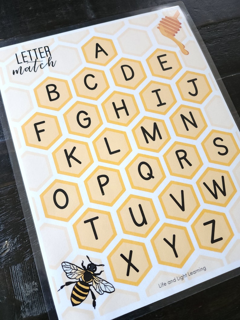 Alphabet Matching, Uppercase & Lowercase, Letter Match Printable, Bee ...