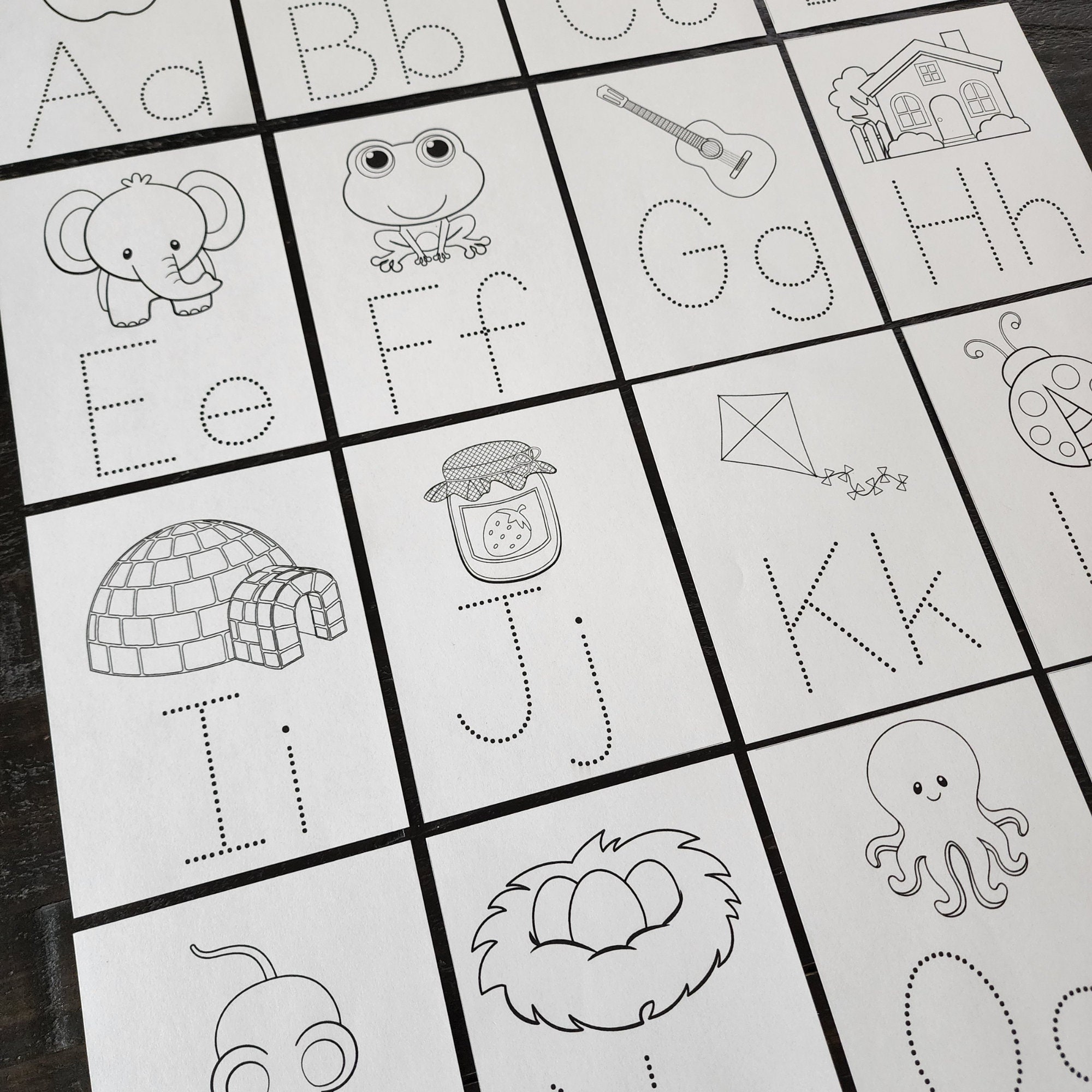 Alphabet Flashcards Printable Colouring Sheets Instant, 45% OFF