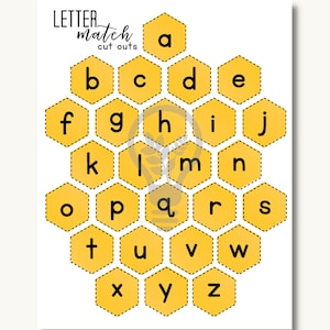 Alphabet Matching, Uppercase & Lowercase, Letter Match Printable, Bee ...
