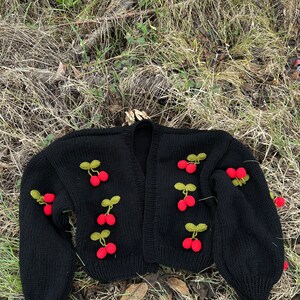 Cherry Cardigan for Women,cherry Cardigan,fruit Patterned Cherry Shaped ...