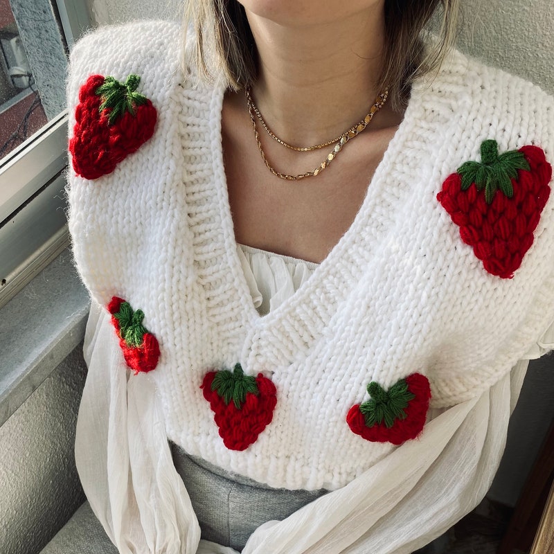 Strawberry Cardigan - Etsy