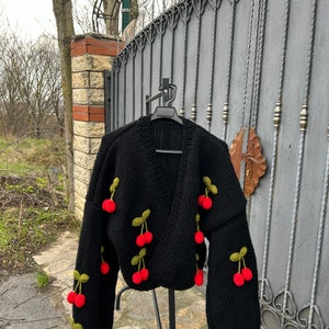 Cherry Cardigan for Women,cherry Cardigan,fruit Patterned Cherry Shaped ...