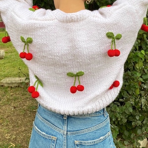 Cherry Cardigan for Women,cherry Cardigan,fruit Patterned Cherry Shaped ...