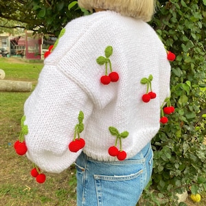 Cherry Cardigan for Women,cherry Cardigan,fruit Patterned Cherry Shaped ...
