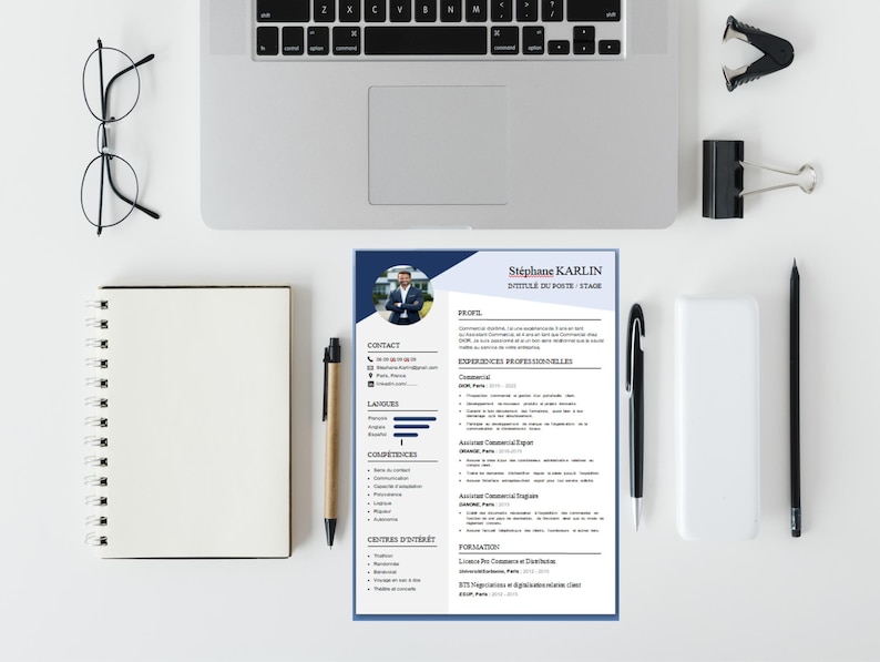 Modèle 2026 de CV professionnel Microsoft Word - Etsy France