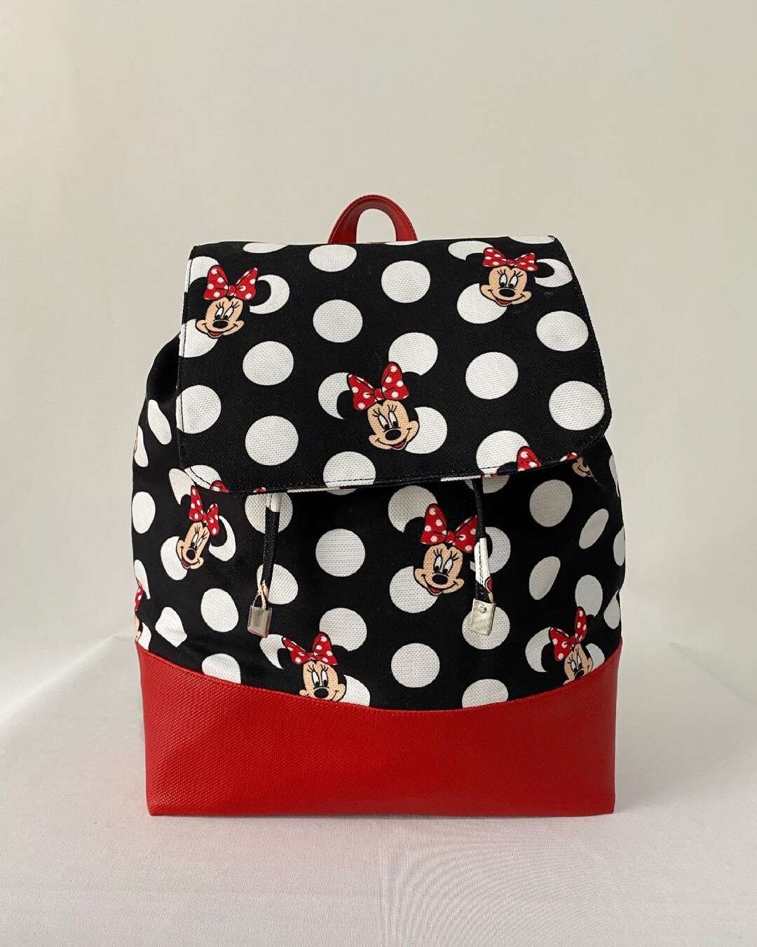 Red Polka Dot Backpack, Cartoon Inspired Daypack, Travel Bag With Side ...