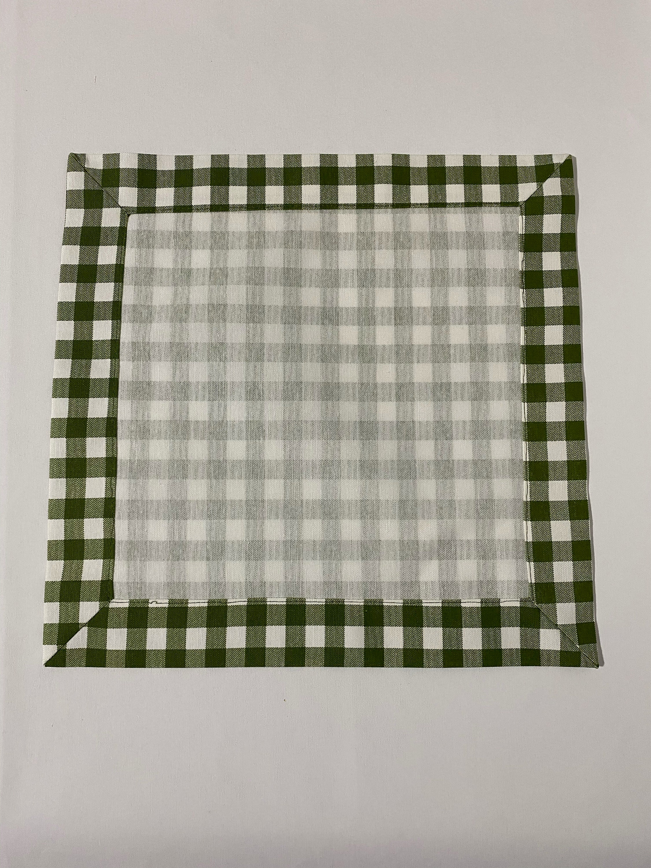 Green and White Check Napkin Set of 4 - 6 - 8 - 10, Buffalo Napkin ...