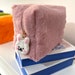 Pink Fluffy Makeup Bag, Rabbit Punch Needle Cosmetic Bag Pouch, Faux ...
