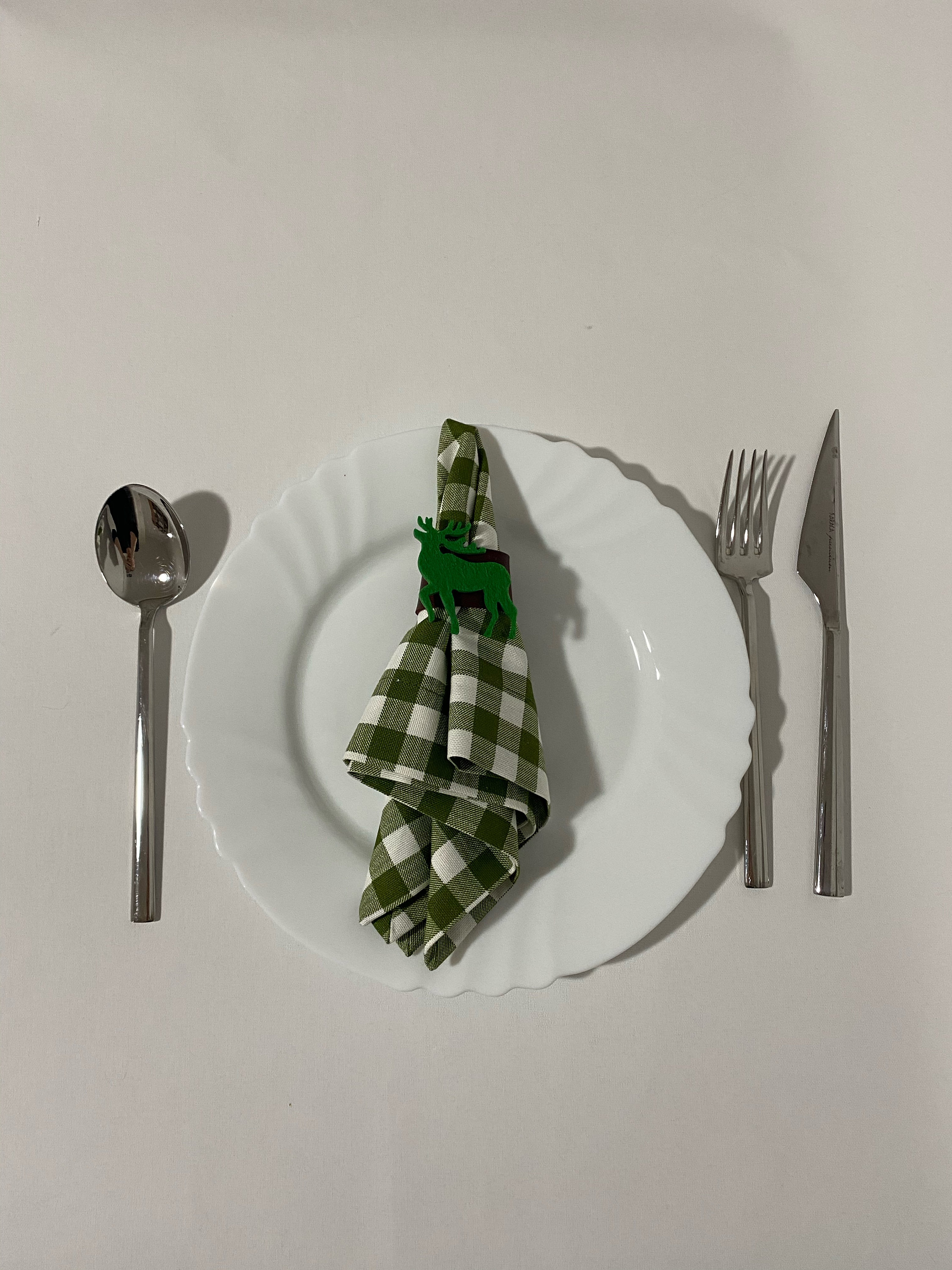 Green and White Check Napkin Set of 4 - 6 - 8 - 10, Buffalo Napkin ...