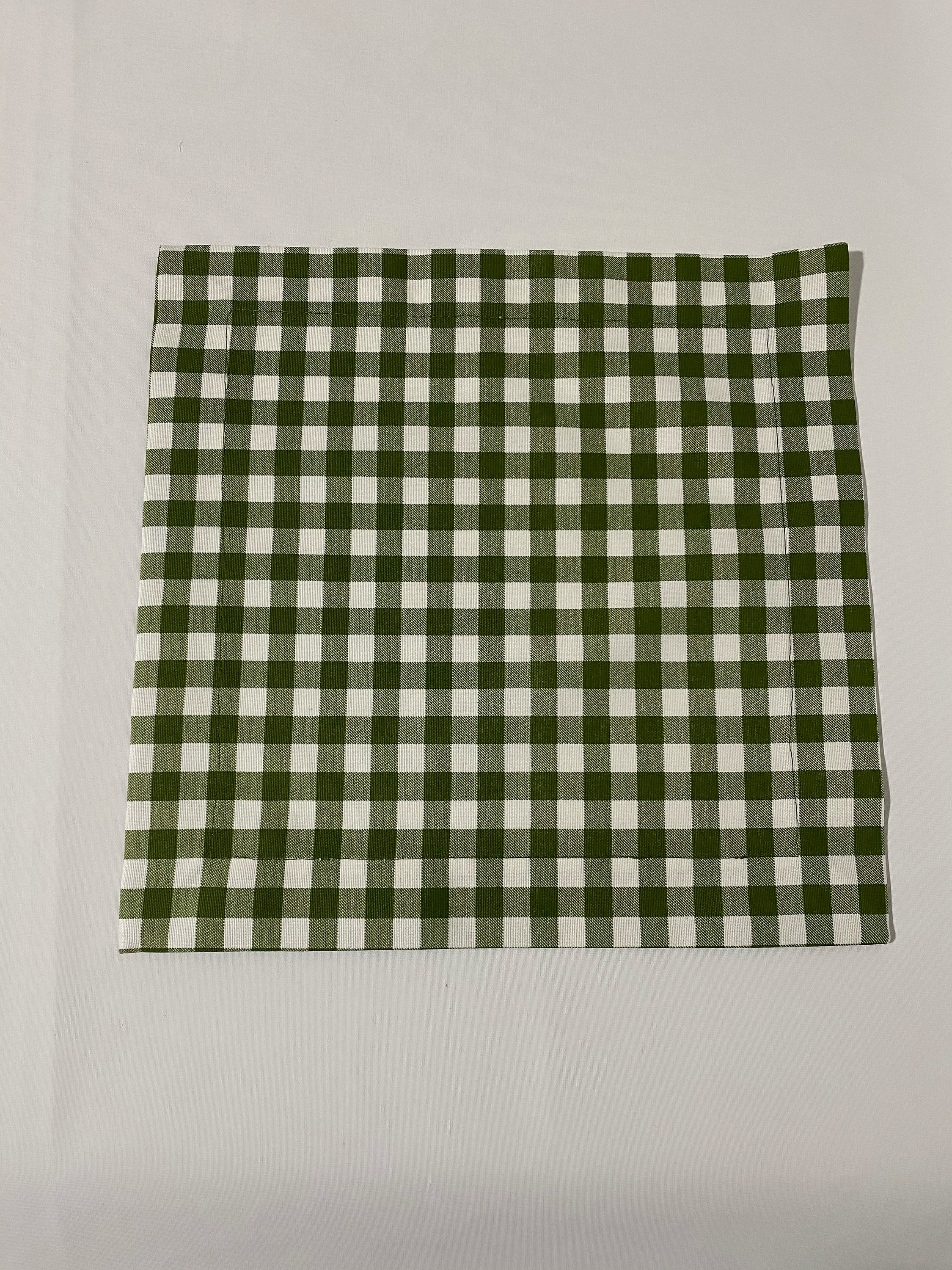 Green and White Check Napkin Set of 4 - 6 - 8 - 10, Buffalo Napkin ...