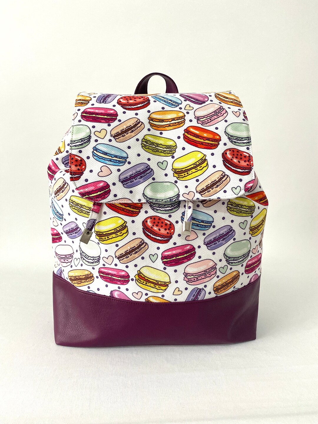 Macarons Purple Backpack, Colourful Travel Bag, Daily School Bag ...