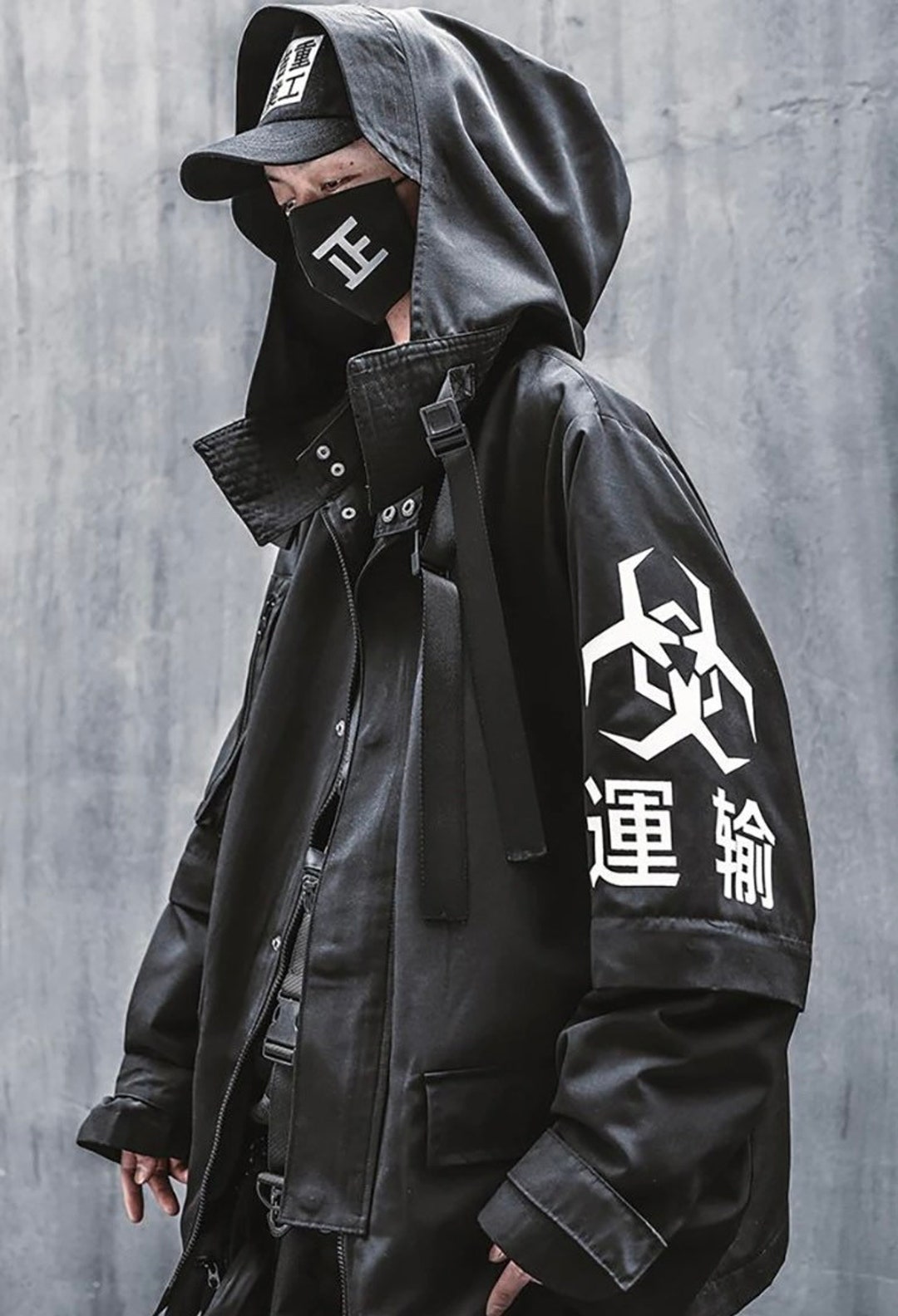 Japanese Unisex Techwear High Collar Jacket Streetwear - Etsy