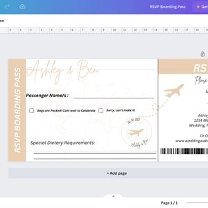 Editable Custom Boarding Pass Invite, Digital Boarding Pass Invitation ...