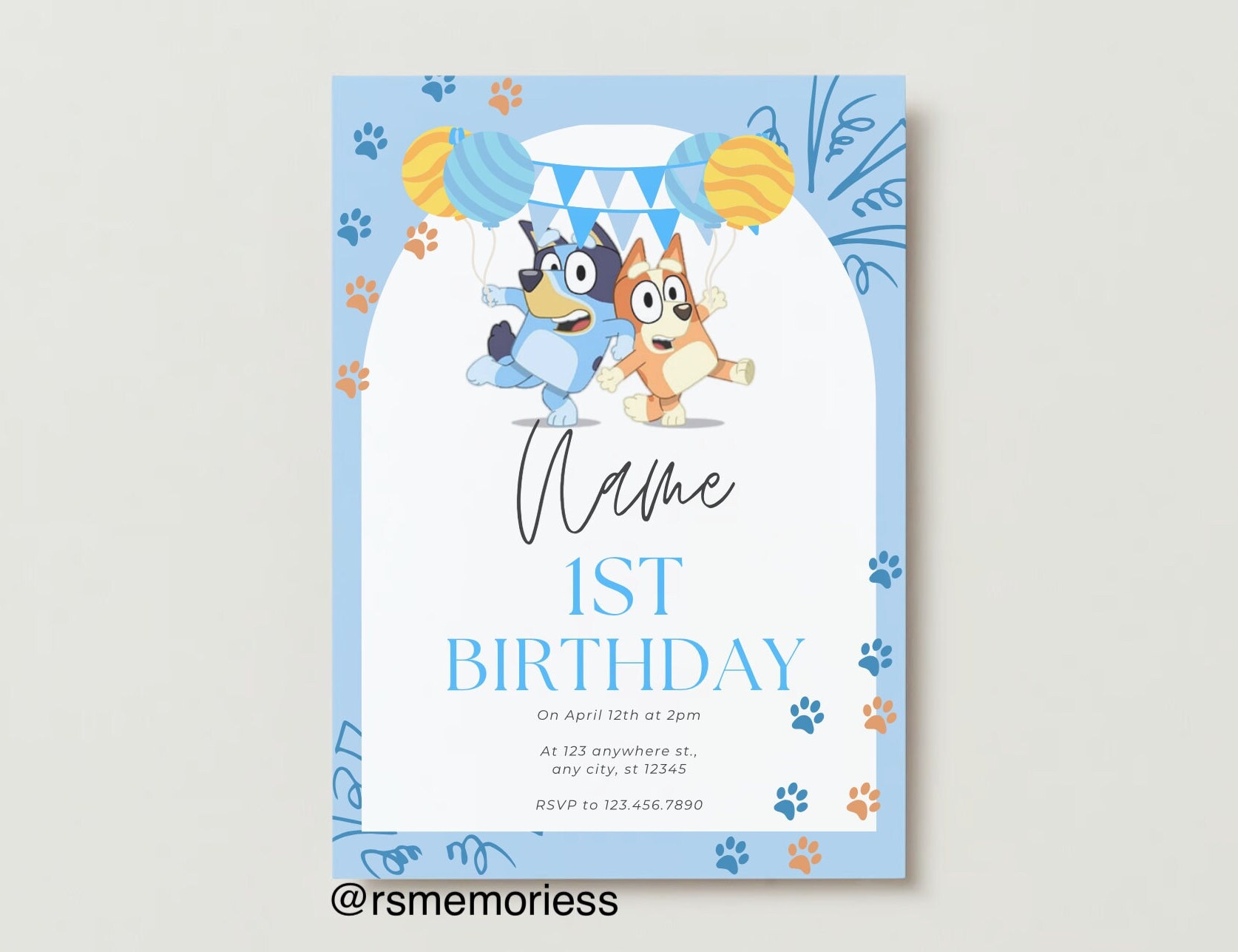 Bluey Birthday Invitation | Birthday Invitation | Bluey Birthday ...