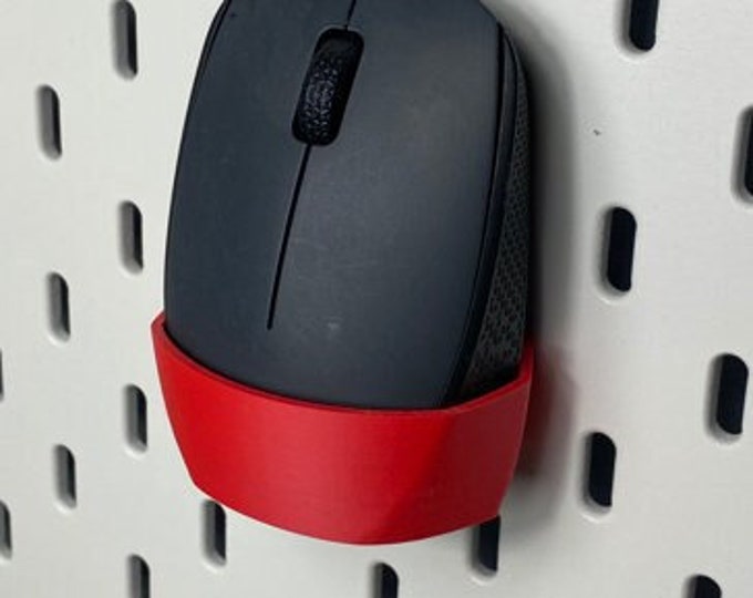 IKEA SKADIS Pegboard Mouse Holder – Computer Mouse Stand – Desk ...