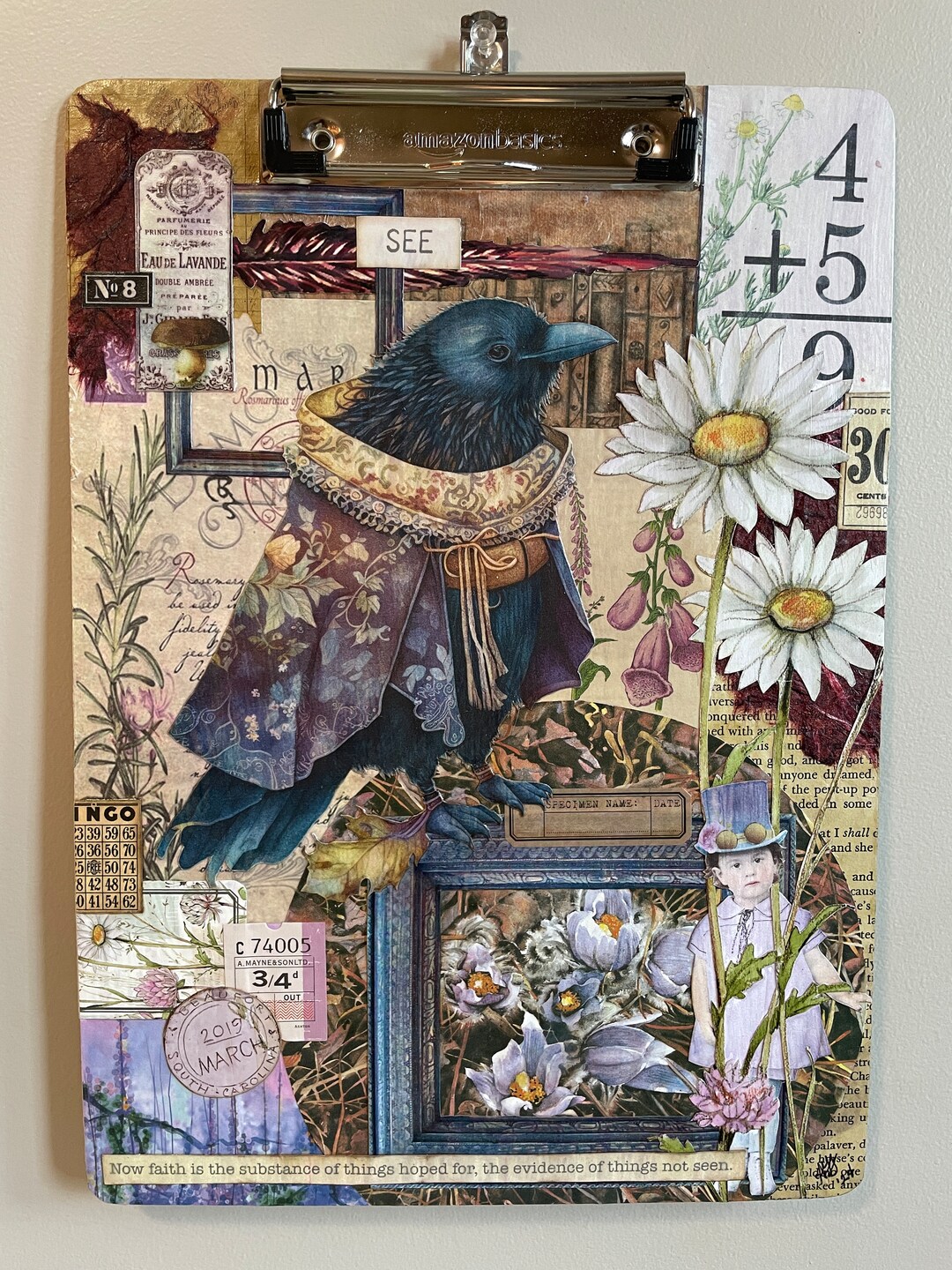 Handmade Collage Clipboard, Collage Art, Paper Collage,unique Birthday ...
