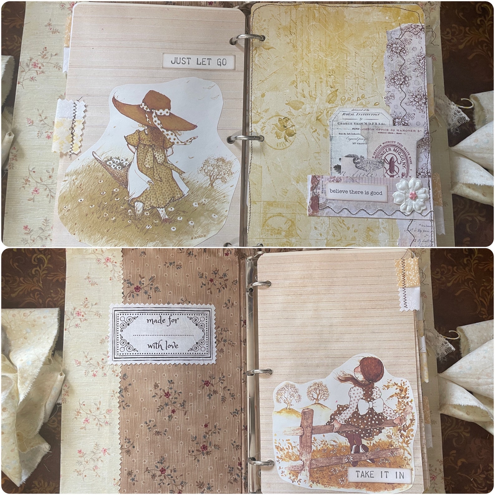 Vintage Holly Hobby Junk Journal, Handmade Journal, Binder Journal ...