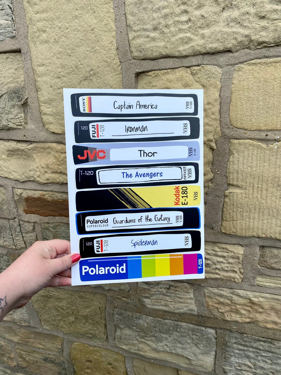 Personalised Retro VHS Video Tape Print, Add Your Favourite Movies ...