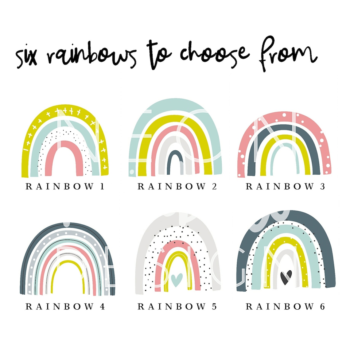 One Side Muted Rainbow Print Left or Right Rainbow Print - Etsy