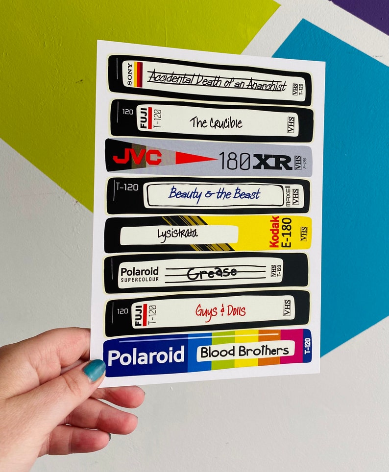 Personalised Retro VHS Video Tape Print Add Your Favourite - Etsy