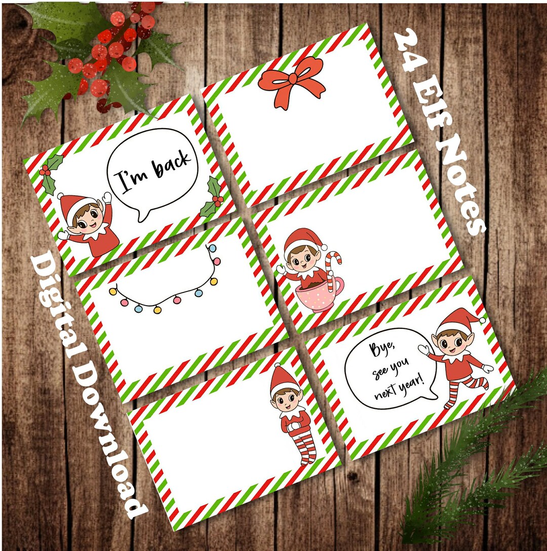 DIGITAL DOWNLOAD Elf Notes, Christmas Elf, Naughty Elf, Notes From Elf ...