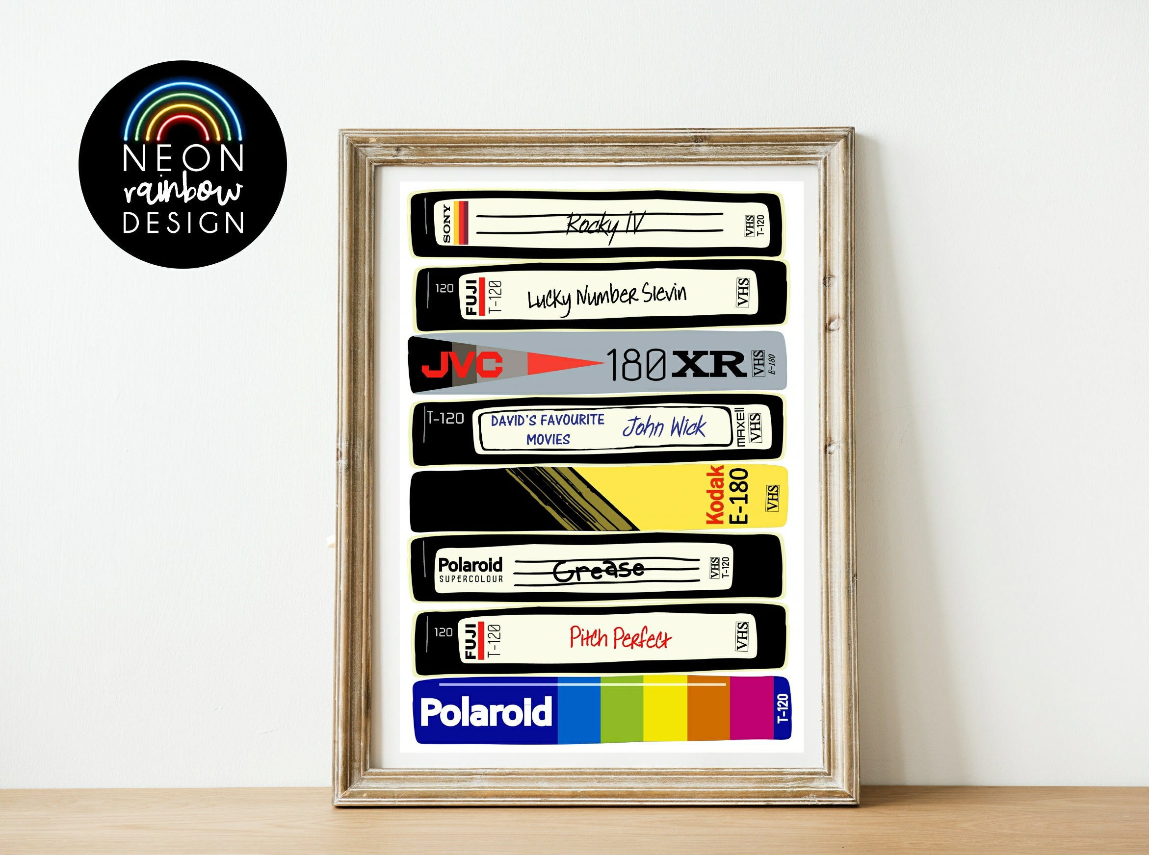 Personalised Retro VHS Video Tape Print Add Your Favourite - Etsy
