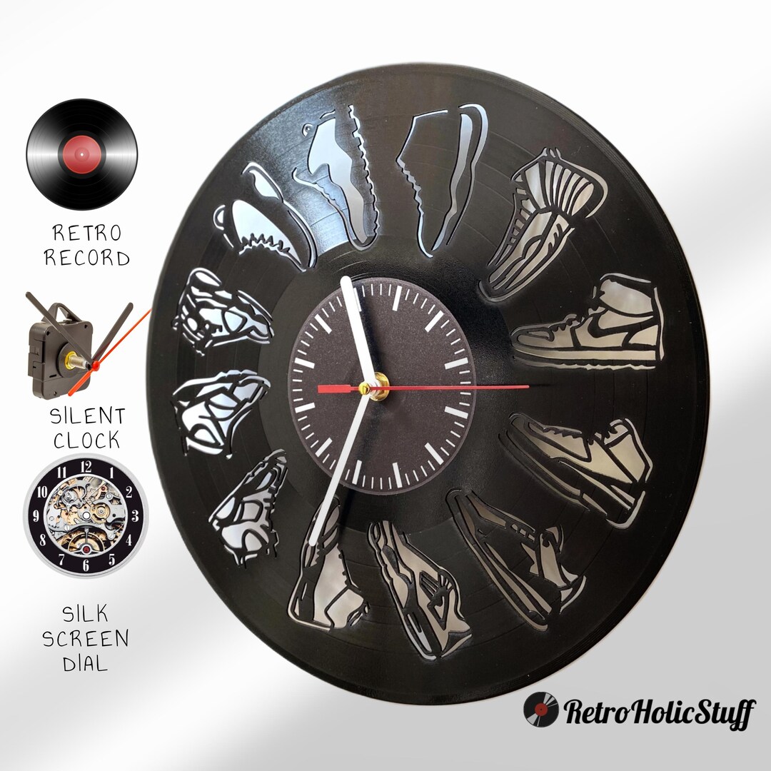 Sneakerhead Vinyl Record Clock, Upcycled Hypebeast Room Decor - Etsy