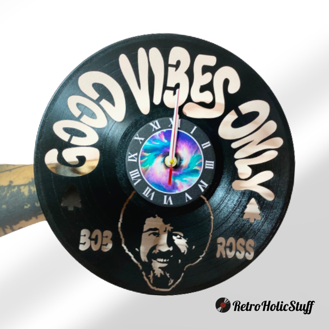 Bob Ross Vinyl Record Wall Clock, Good Vibes Art - Etsy