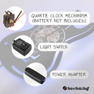 Record Clock With Fender Guitar Design, Lighted Vinyl Wall Clock for ...