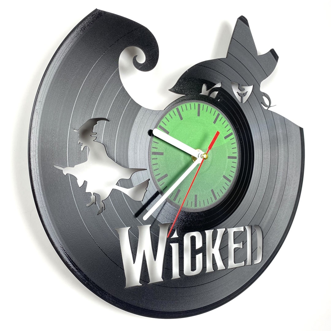 Broadway Musical Themed Vinyl Record Clock, Green Witch of the West ...