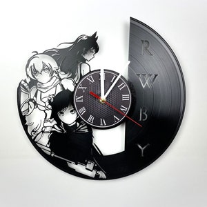 RWBY Anime Clock, Vinyl Record Clock, Anime Room Decor, Unique Wall ...