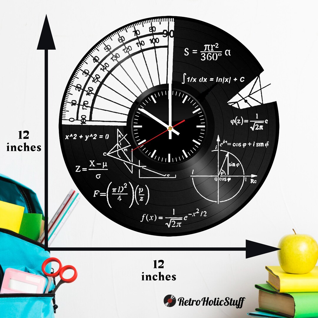 Math Teacher Gift | Vinyl Clock | Math Classroom Decor | Unique Wall ...